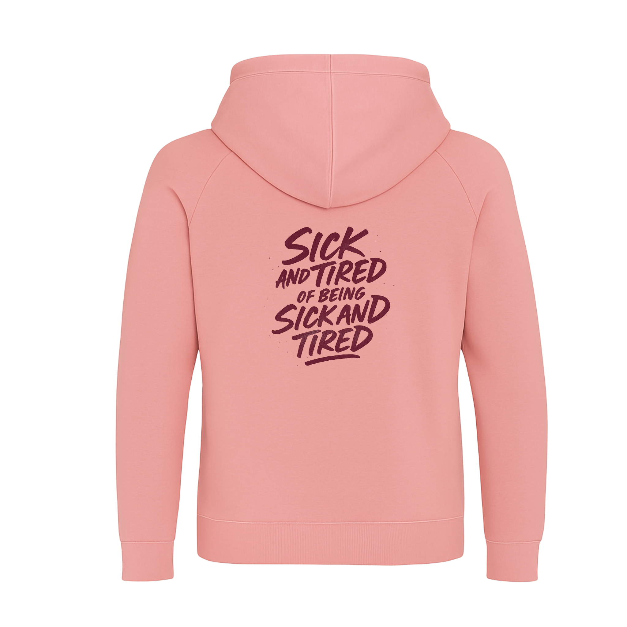 Sick n Tired Premium Hoodie (Dusty Pink Hoodie with Teal or Burgundy ...